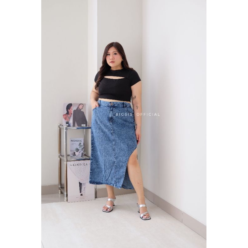 Jual ROK JEANS SKIRT / ROK JEANS BB 100KG | Shopee Indonesia