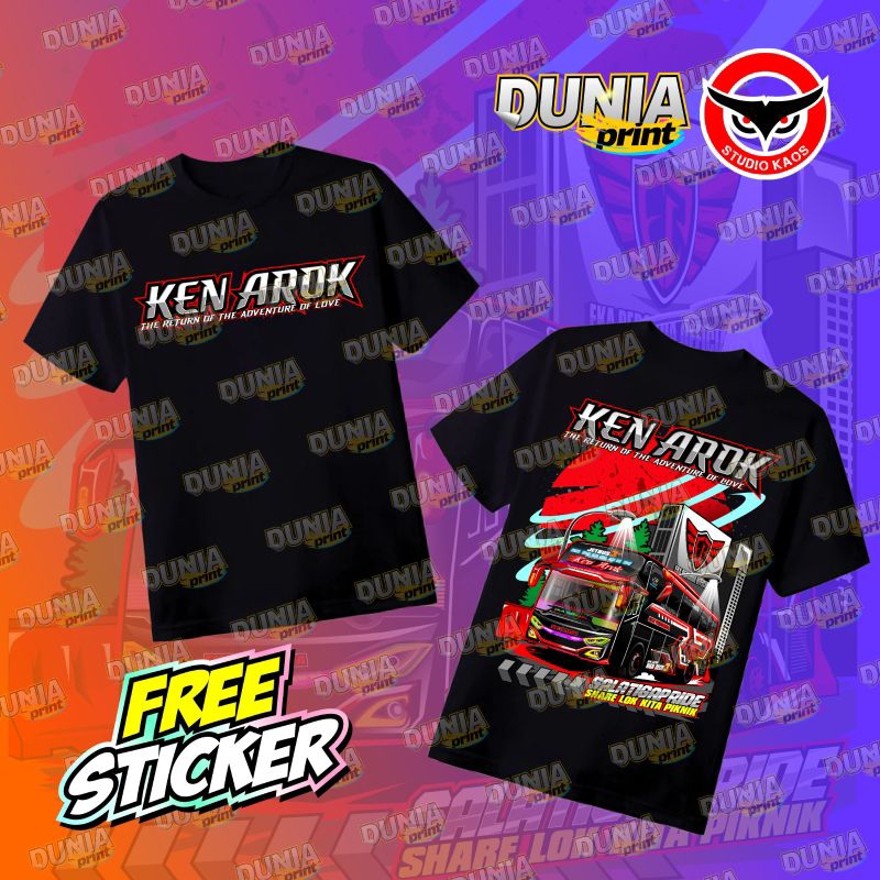 Jual (Free sticker + ganci)KAOS BUSMANIA EKA PERSADA KEN AROK COTTON ...