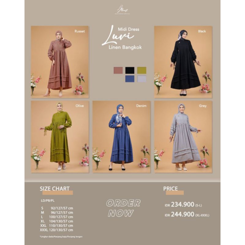 Jual Luvi Midi Dress AR RAFI Terbaru ORI Agen Resmi | Shopee Indonesia