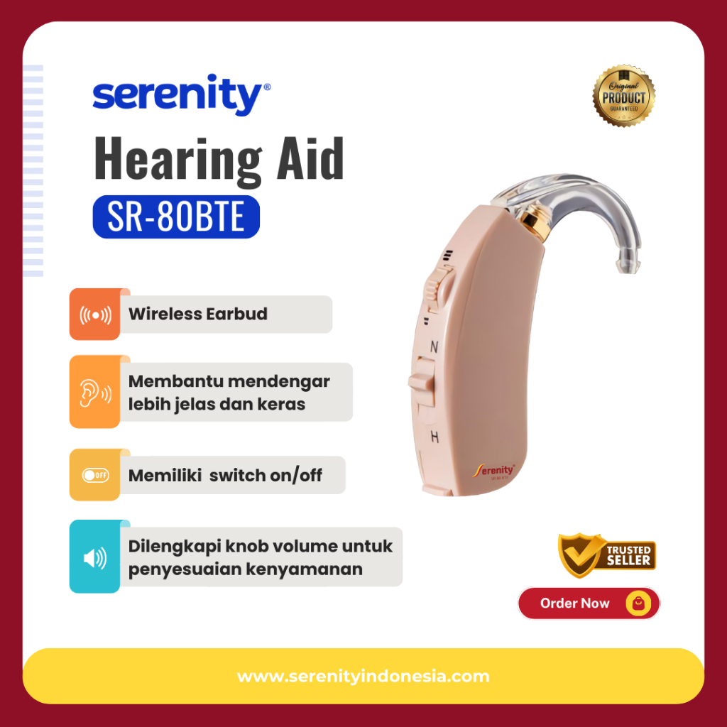 Jual Serenity Hearing Aid SR-80 Behind The Ear (BTE) | Shopee Indonesia