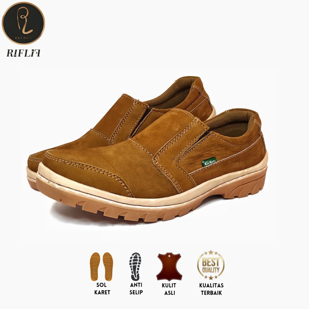 Jual Sepatu Kickers Casual Slip On Pria Bahan Kulit Asli Jenis Nubuck ...