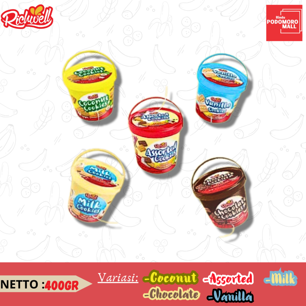 Jual RICHWELL COOKIES CRUNCHY 400G ALL VARIANT RASA CHOCOLATE | MILK ...