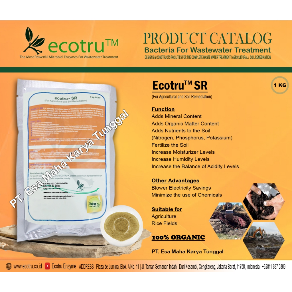 Jual Bakteri ECOTRU SR - Naikkan UNSUR HARA, Nutrisi, Kadar Oksigen ...