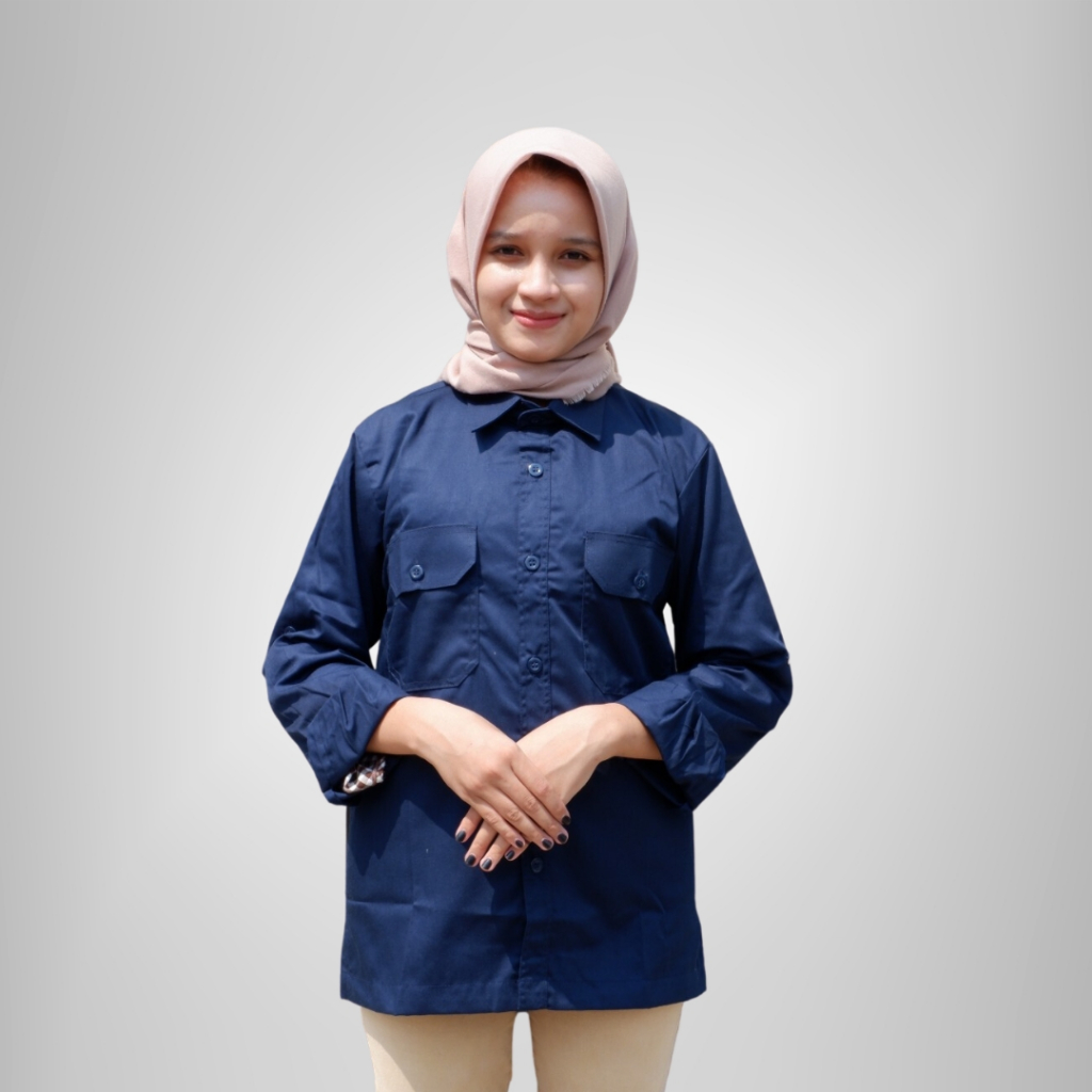 Jual Kemeja PDH PDL / Kukerta Polos Lengan Panjang Dongker Bahan Drill ...