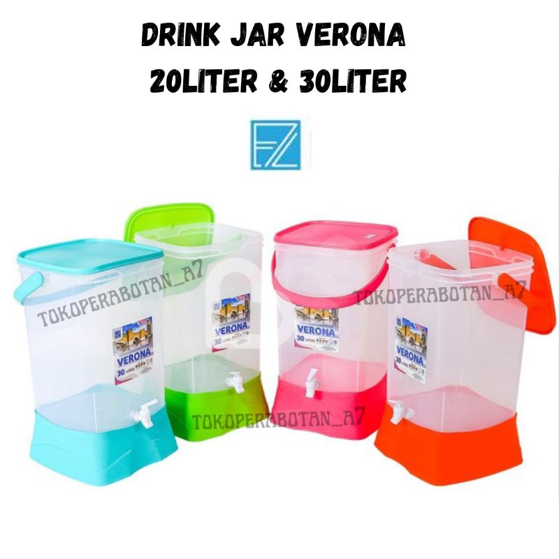 Jual Drink jar Verona 30liter 20liter/ tempat air minum transparan ...