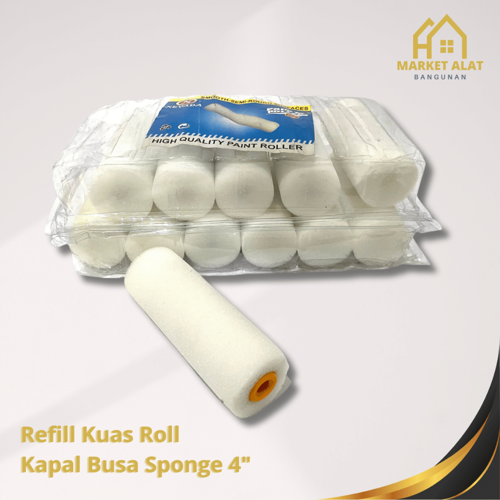 Jual Refill Kuas Roll Kapal Busa Sponge 4” PER 1PCS / Refil Isi Busa ...