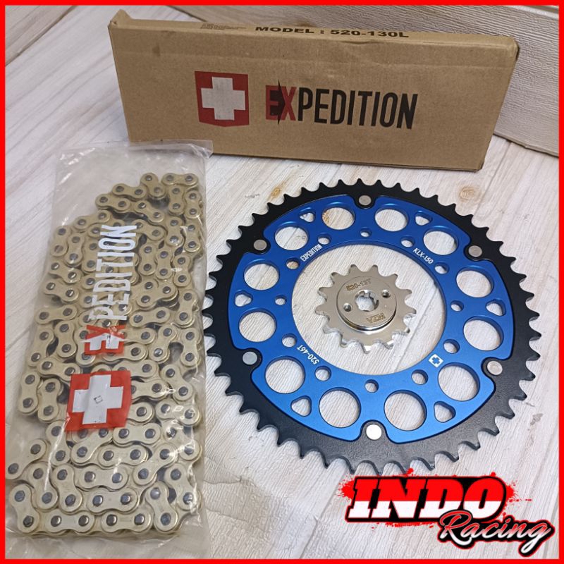 Jual Gear Gir set 520 EXPEDITION model ROZ KLX DTRACKER 150 plus rantai ...