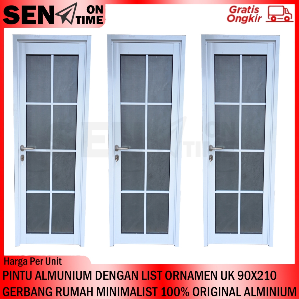Jual [Instant] PINTU ALMUNIUM DENGAN LIST ORNAMEN UK 90X210 KACA BURAM ...