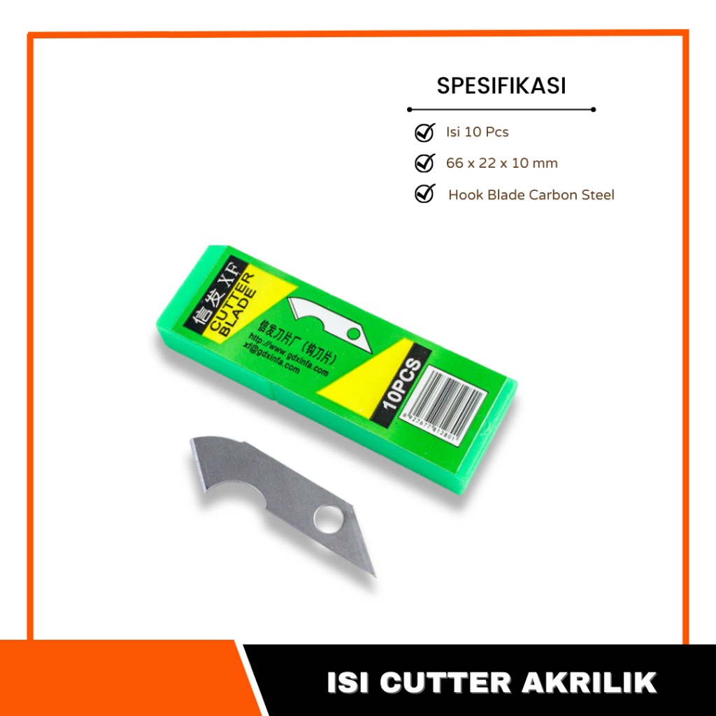 Jual Refill Cutter Acrylic Xinfa Spare Hook Blades Pisau Pemotong ...