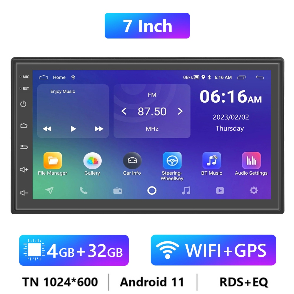 Jual 7 9 10 Inch 2+32G/4+32G Android 12 Radio Stereo Mobil 2GB RAM 32GB ROM Bluetooth WiFi GPS ...