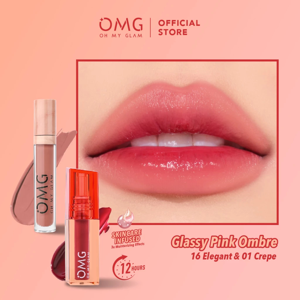 Jual MFI - PAKET OMBRE OMG GLASSY LIP TINT + OMG MATTELAST LIP CREAM ...