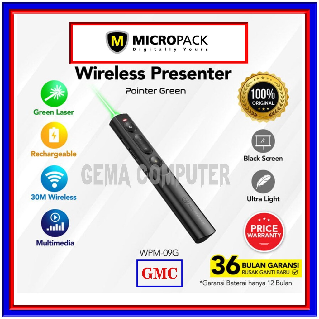 Jual Micropack Wireless Presenter Green Laser | Shopee Indonesia