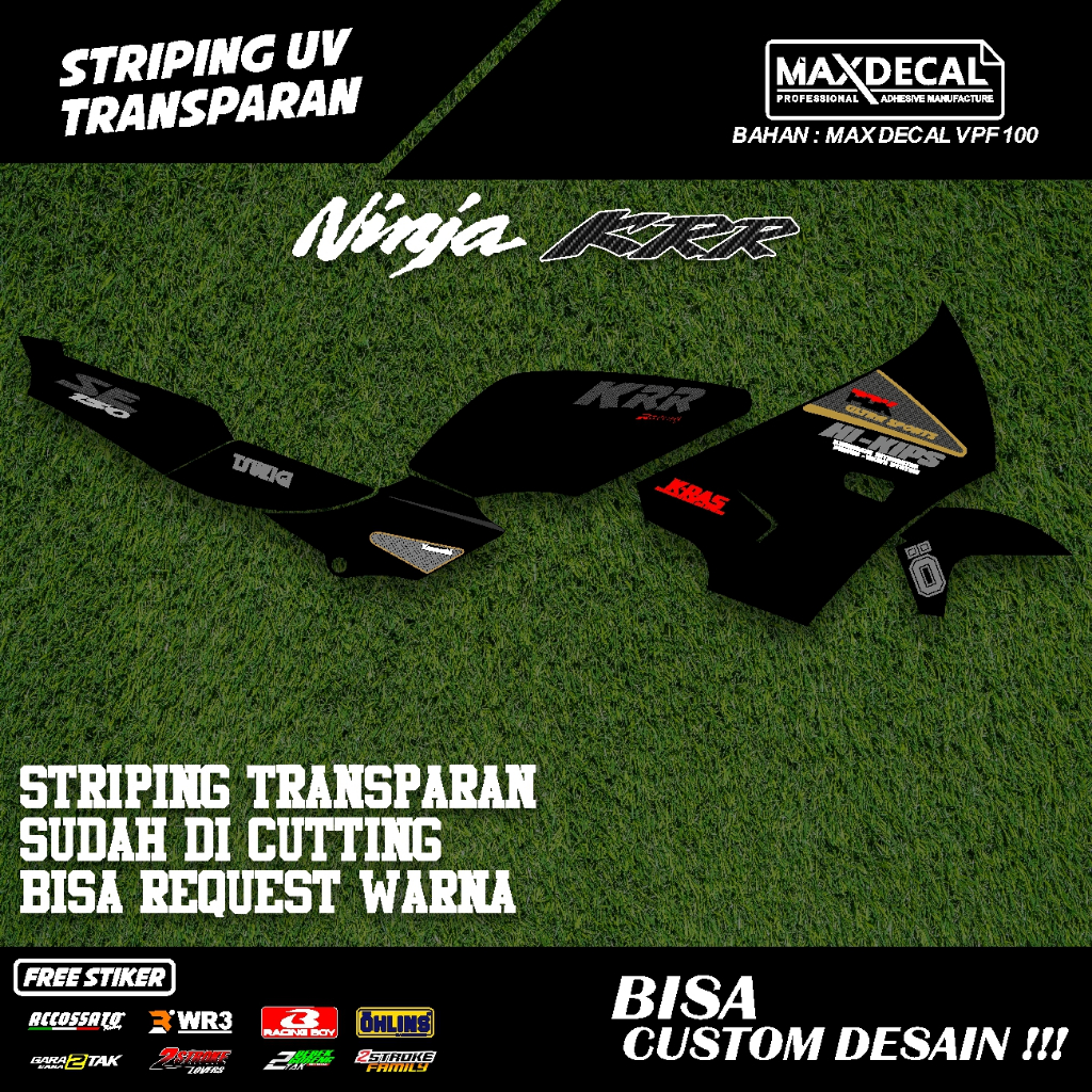 Jual sticker striping ninja krr 150 se transparan racing minimalis ...