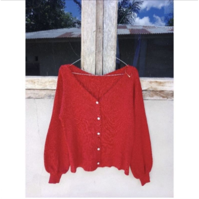 Jual Cardigan Lidi Majestic Legon Warna Merah | Shopee Indonesia