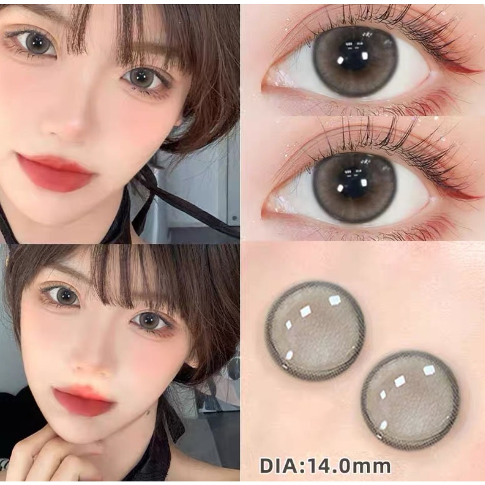 Jual [ minus 0-6.00]mysticeyes softlens fog pearl seri gray brown color ...