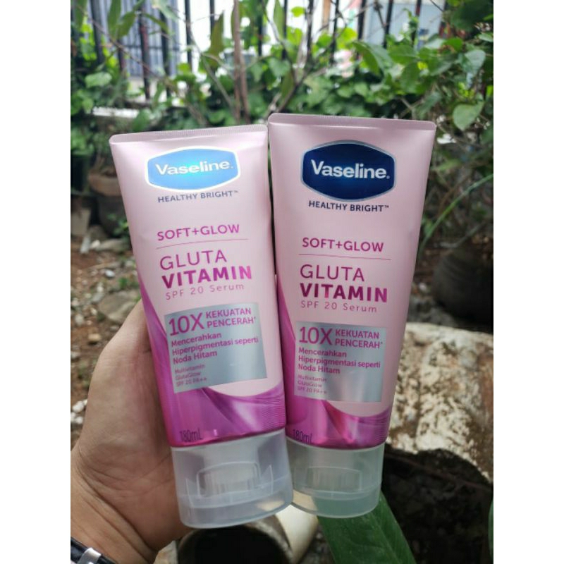 Jual Handbody Vaseline soft glow gluta vitamin 180ml | Shopee Indonesia