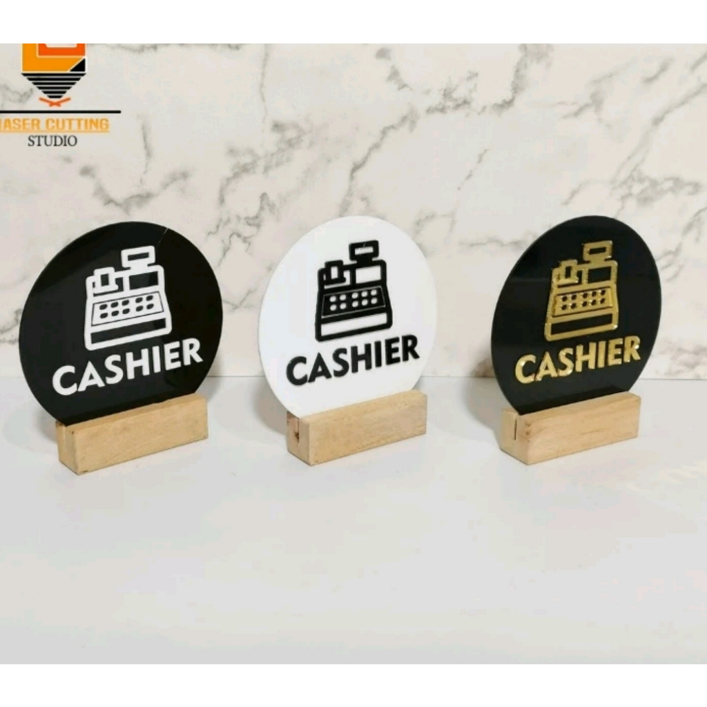 Jual ACRYLIC SIGN TABLE CASHIER 15X15CM | Shopee Indonesia