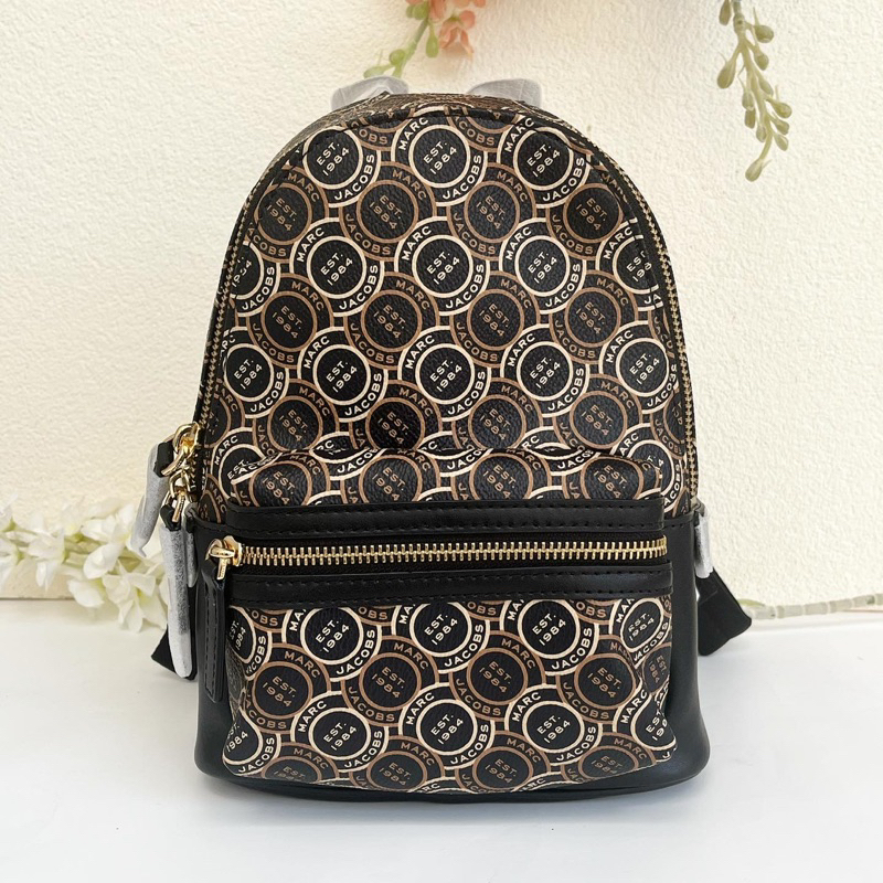 Jual Marc Jacobs Signet Logo Printed Mini Backpack Black | Shopee Indonesia