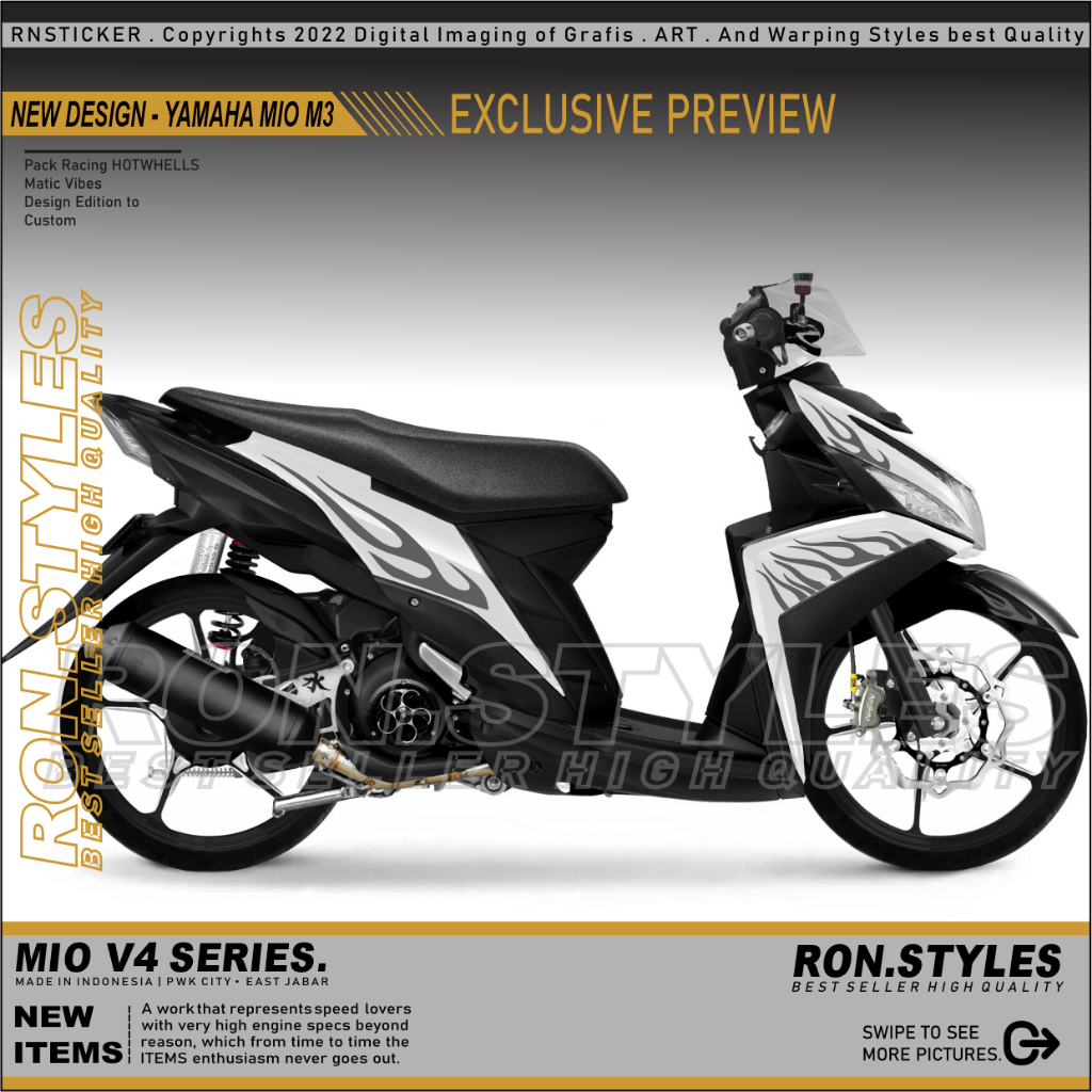 Jual MIOV4 CUTTING STICKER STRIPING MIO M3 125 STRIPING VARIASI MIO M3 ...