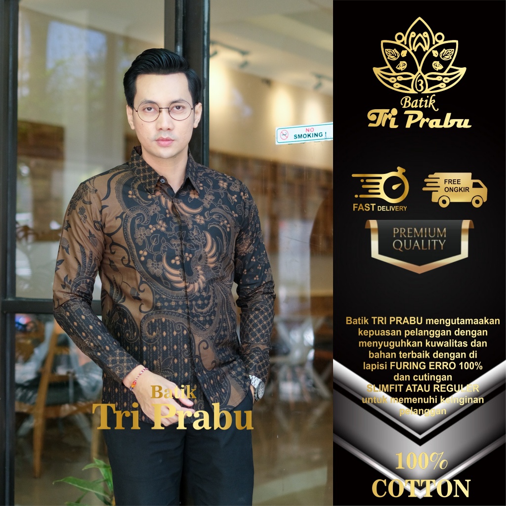 Jual Batik Premium Motif Rama Pria Lengan Panjang Slim Fit | Shopee ...