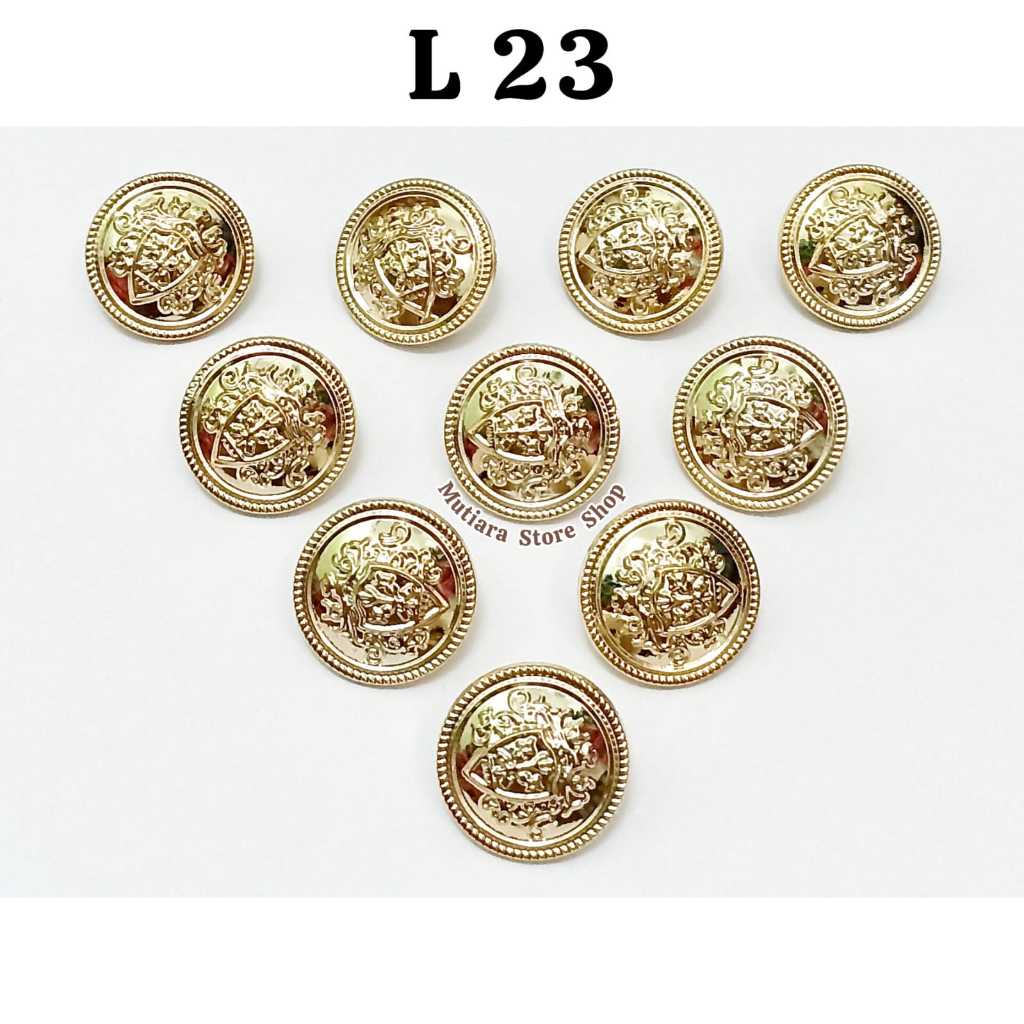 Jual Isi 12 Pcs Kancing Baju Perisai Kerajaan L 23 ( Ecer ) | Shopee ...