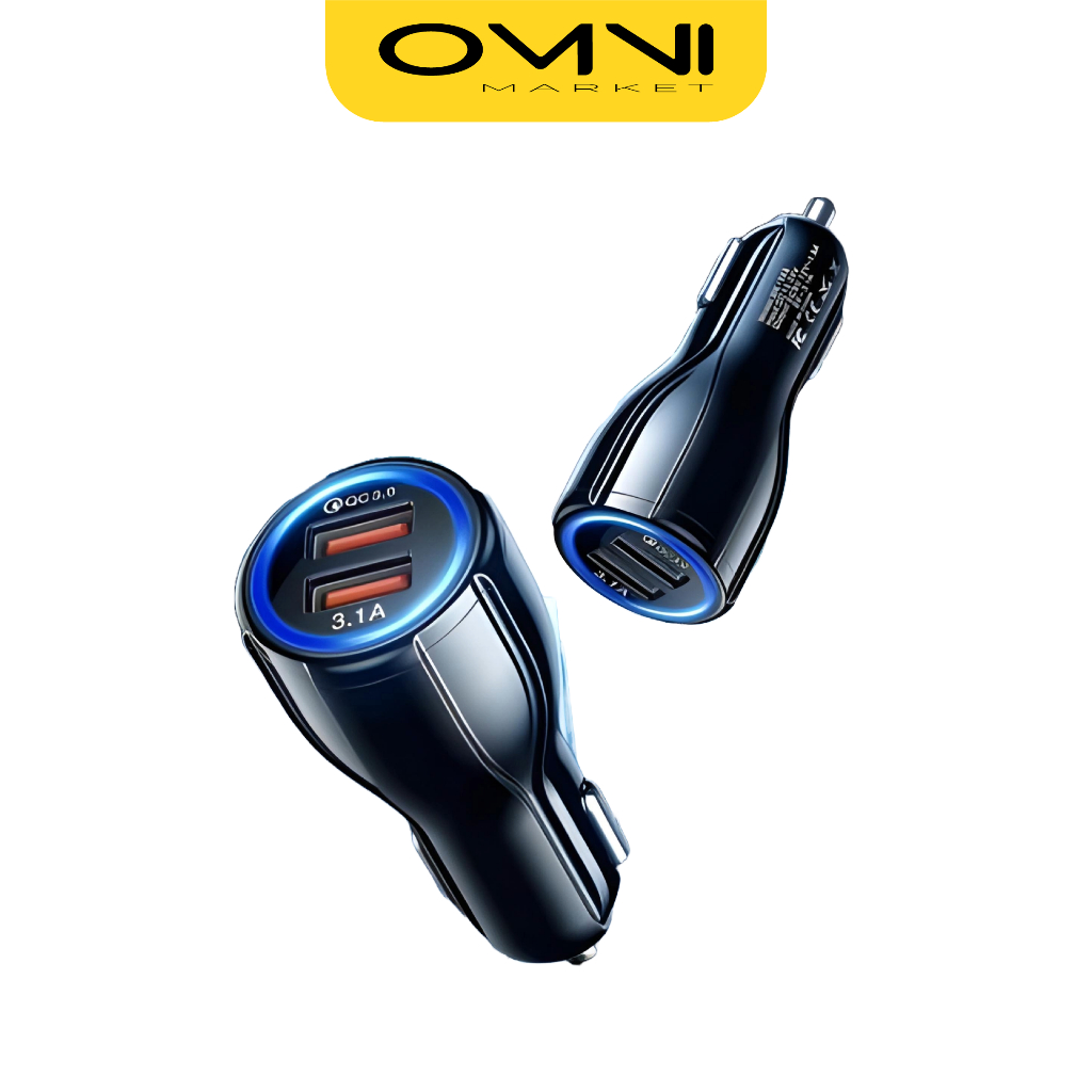 Jual Charger Colokan Mobil Dual Ports USB QC 3.1A 12V-24V Output ...
