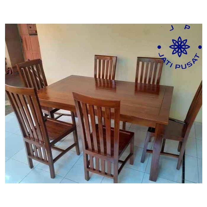Jual Meja makan kayu jati 6 kursi Jepara | Shopee Indonesia