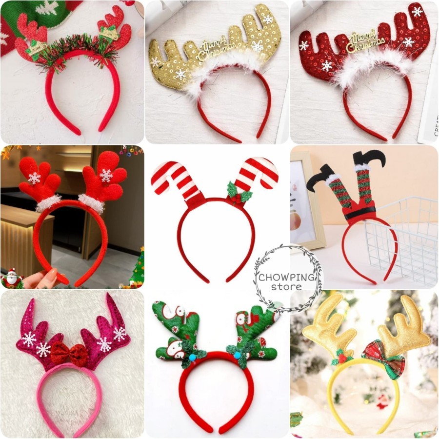 Jual Bando / Topi Natal / Merry Christmas Motif Tanduk Rusa Aneka Model ...