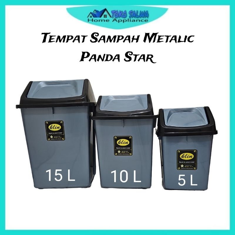 Jual Tempat Sampah Metalic Panda Star/Tong Sampah Plastik/Dustbin 5L ...