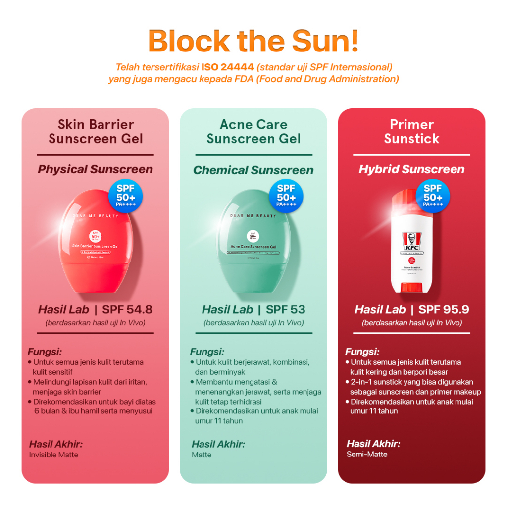 Jual Dear Me Beauty SUNSCREEN Gel SPF 50 PA++++ 35ml | Shopee Indonesia