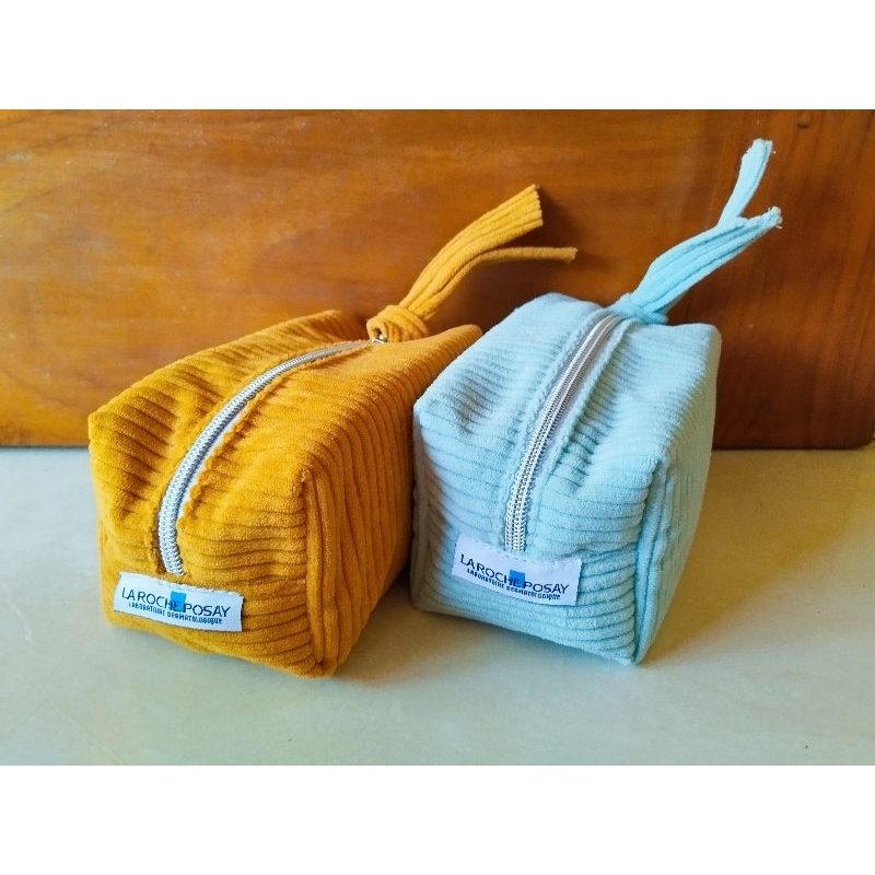 Jual La Roche Posay Corduroy Pouch/Makeup Pouch(NEW)(Warna Orange/Blue ...