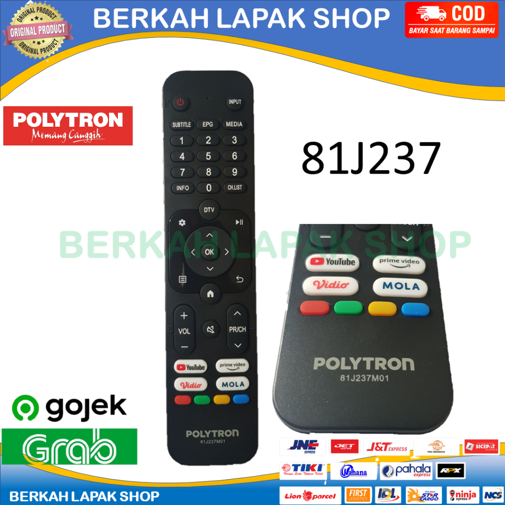 Jual Remote tv polytron smart tv 81J237 original asli | Shopee Indonesia