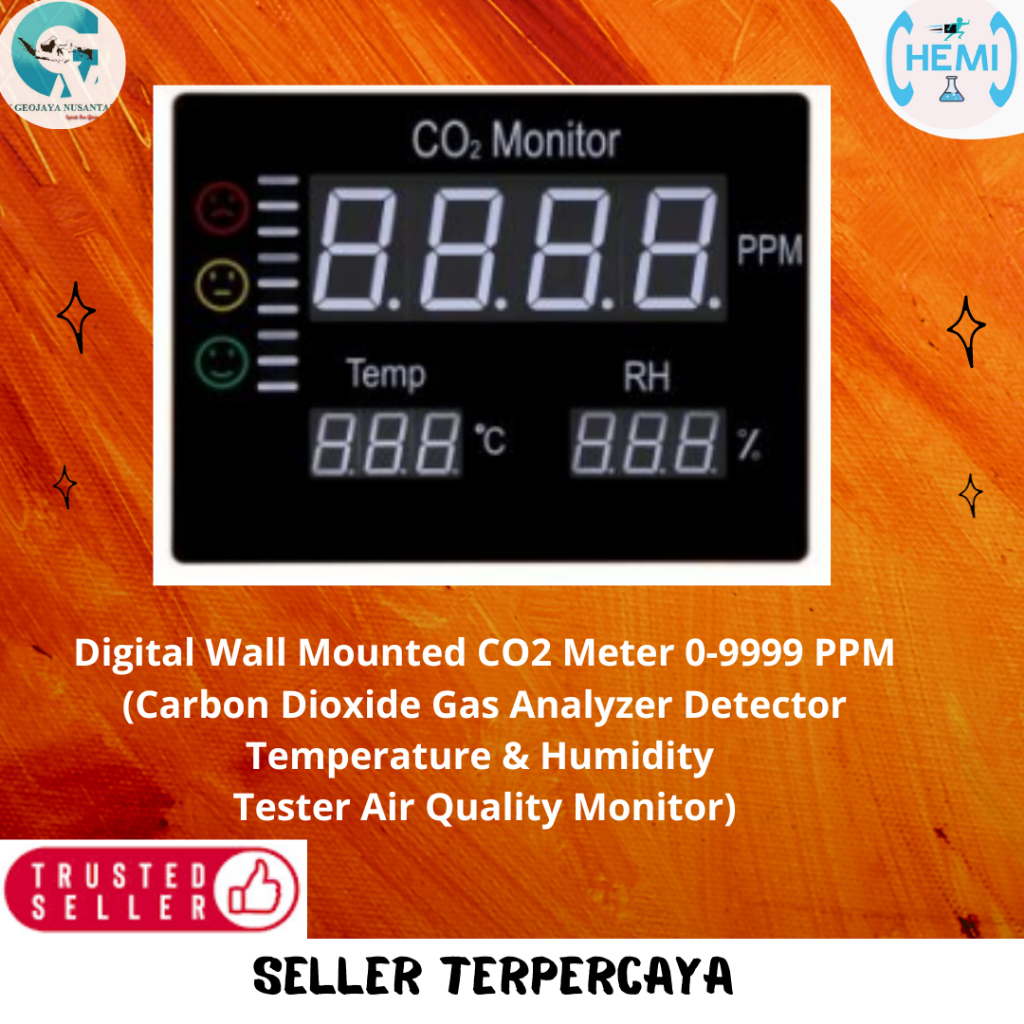 Jual Digital Wall Mounted CO2 Meter 0-9999 PPM (Carbon Dioxide Gas ...