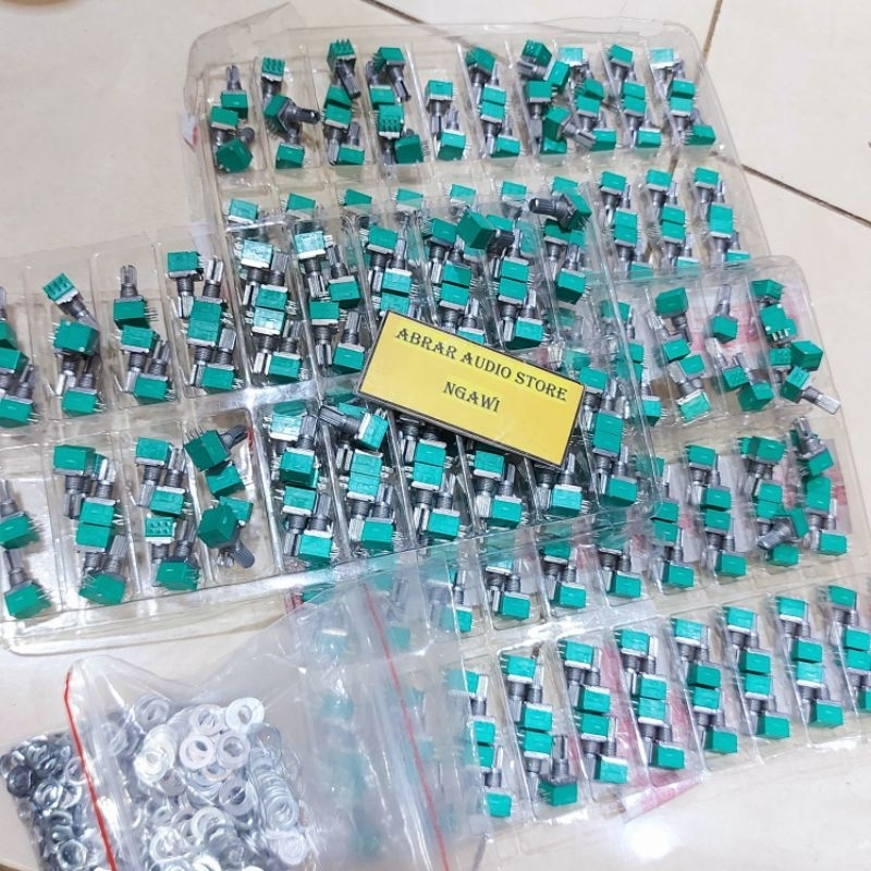 Jual POTENSIO MONO RV097NS HIJAU + SWIT / POTENSIOMETER 5 PIN ( 5K, 10K ...