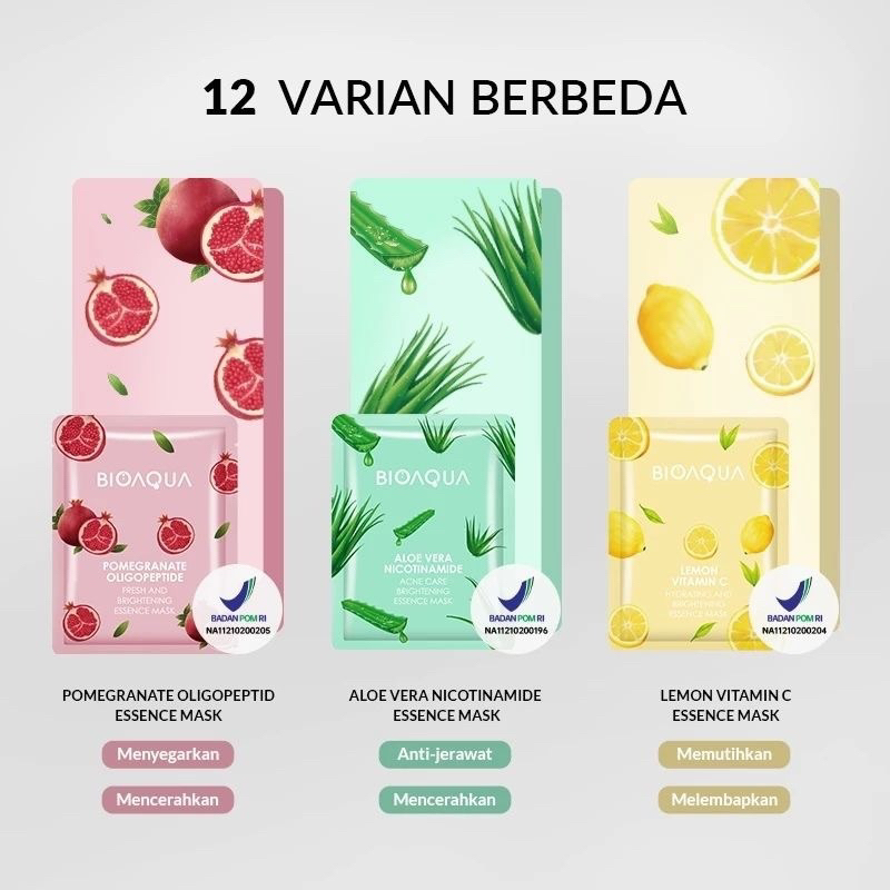 Jual BIO AQUA FRUIT SHEET MASK/masker wajah | Shopee Indonesia