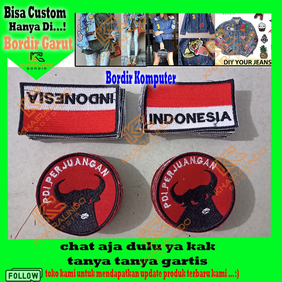 Jual Logo PDIP dan BENDERA satu set bordir komputer | Shopee Indonesia