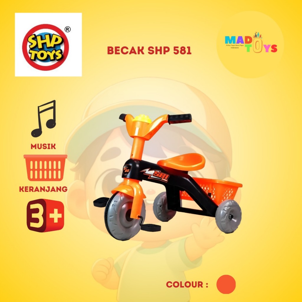 Jual Sepeda roda tiga anak ban donat tricycle SHP Toys FB 581 | Shopee ...