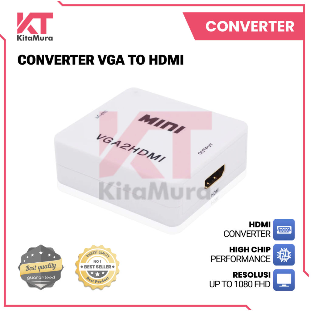 Jual Converter VGA To HD Mini Adapter HD 1080P Connector VGA2HD ...