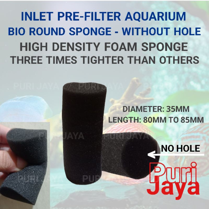 Jual Inlet Pre Filter Sponge Aquarium Bio Foam Round No-hole Fish Tank ...