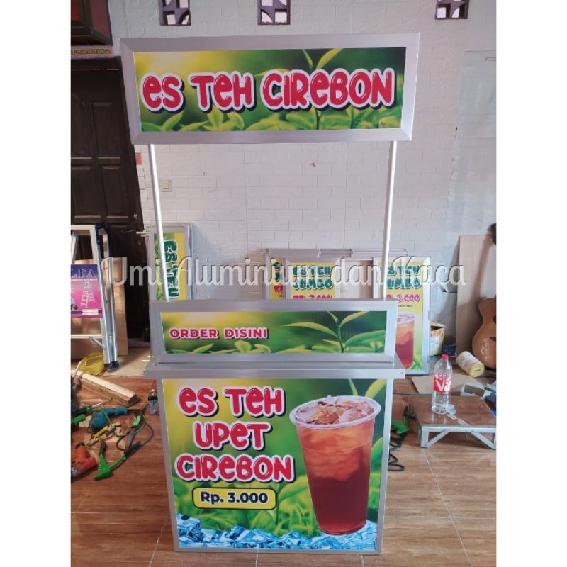 Jual Booth portable es teh jumbo ukuran 80cm + penghalang depan ...