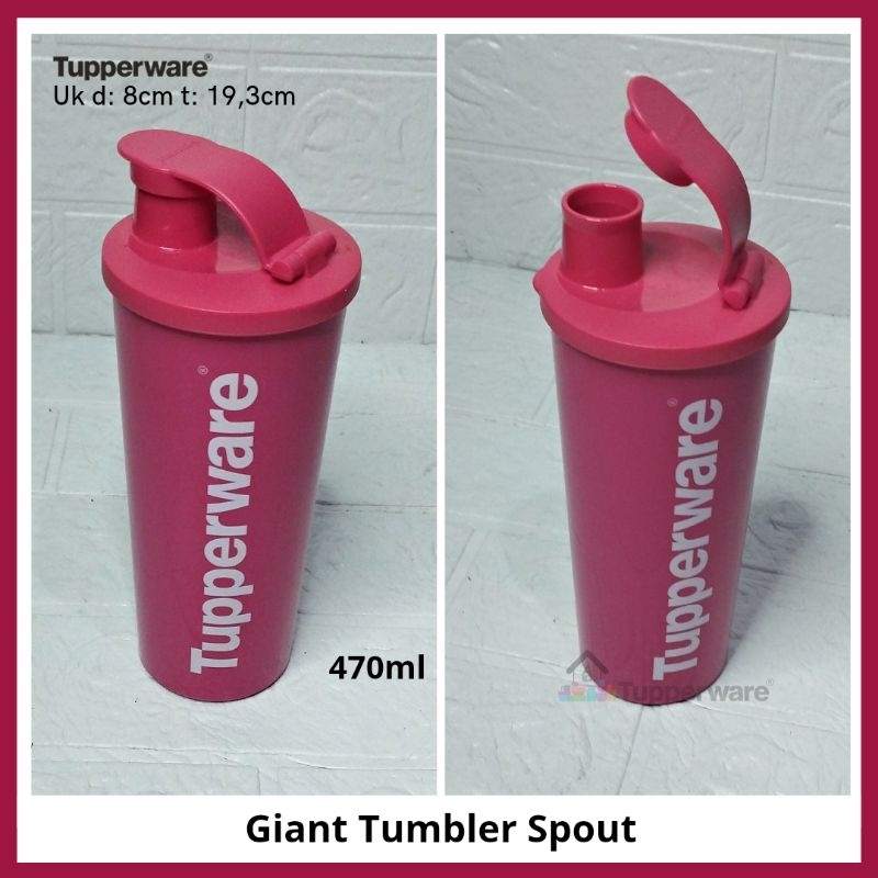 Jual Tumbler Tupperware - Giant Tumbler with Spout Pink 470ml | Shopee ...