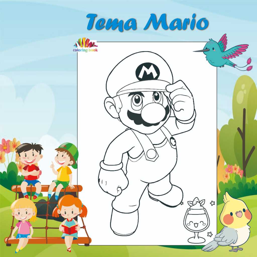 Jual KERTAS MEWARNAI / COLORING / KERTAS GAMBAR / MARIO BROS / KERTAS ...
