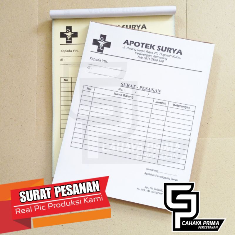 Jual [Paket Nota apotek 3 ply ] dapat 20 buku tebal | nota reguler | Prekursor | Psikotropika ...