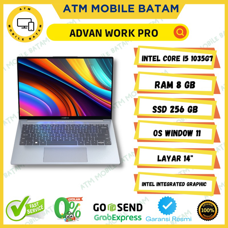 Jual Laptop Advan Work Pro Intel Core I5 8/256GB W11 Garansi Resmi ...