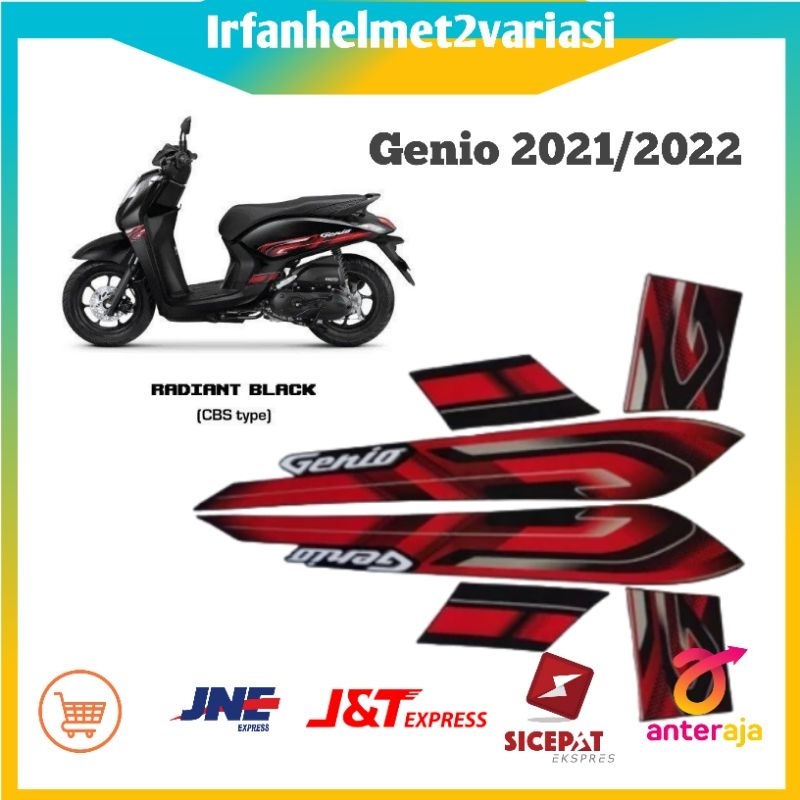Jual STIKER STRIPING MOTOR GENIO TAHUN 2021-2022 HITAM STIKER STRIPING ...