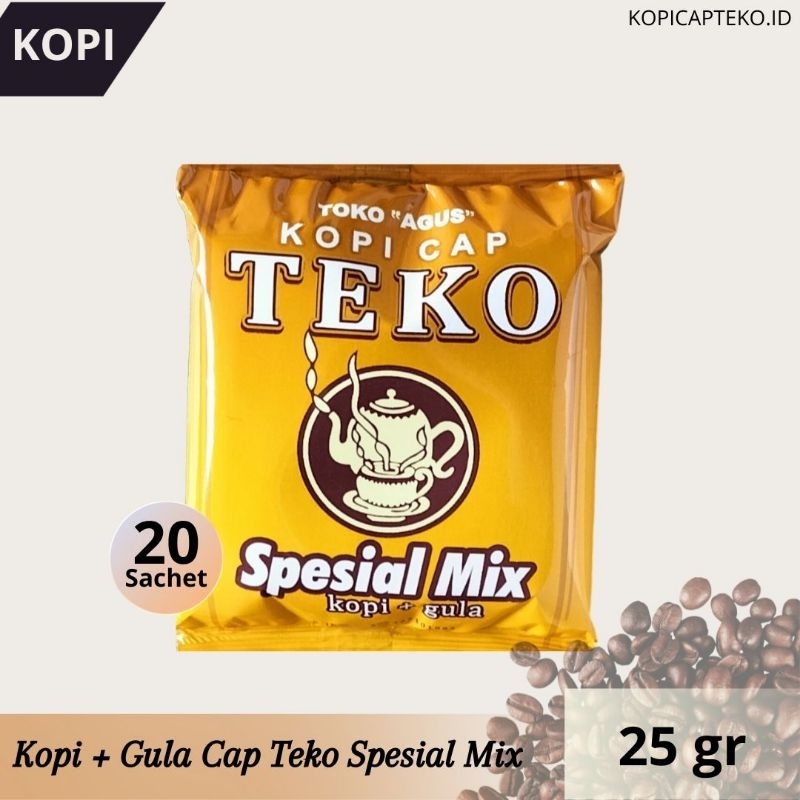 Jual Kopi CAP TEKO Plus Gula Spesial Mix 25 GR (Isi 20 SACHET) | Shopee ...