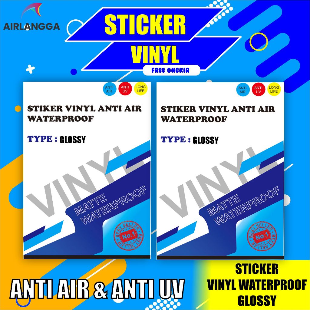 Jual Kertas Sticker Vinyl Glossy Inkjet Anti Air A4 Waterproof isi 10 ...