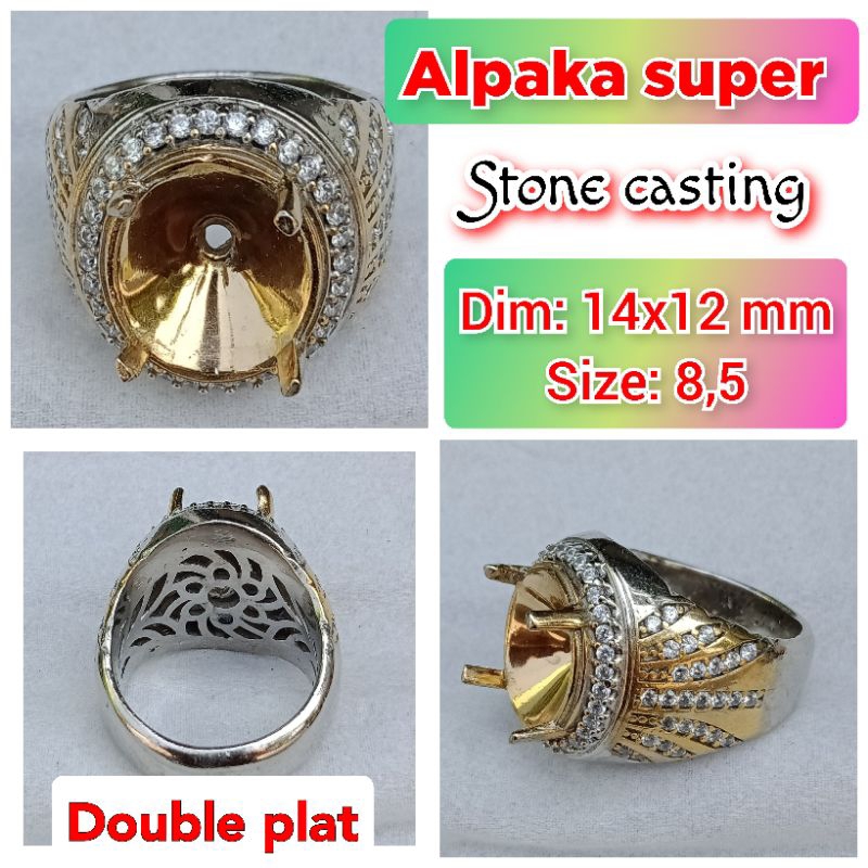 Jual cincin emban batu akik dan permata alpaka super stone casting ...
