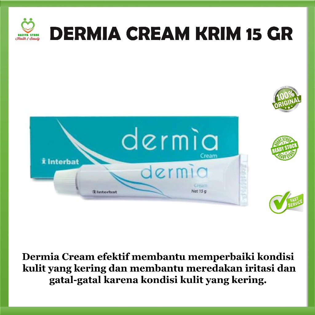 Jual DERMIA CREAM KRIM 15 GR salep kulit, kulit kering, gatal gatal ...