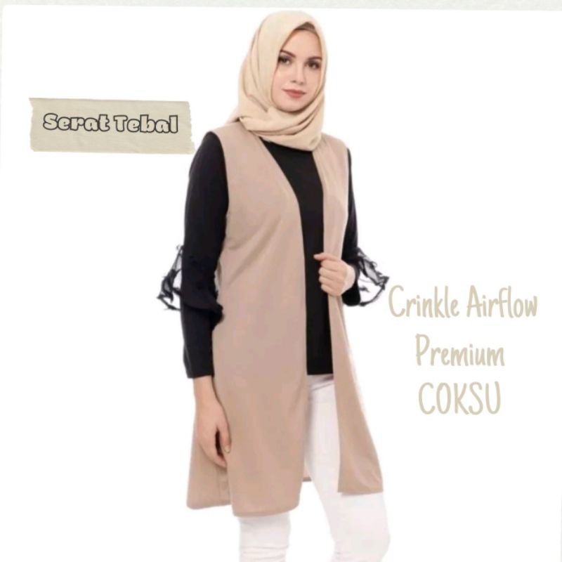 Jual Outer Plain Rompi Wanita Kekinian Bahan Crinkle | Shopee Indonesia